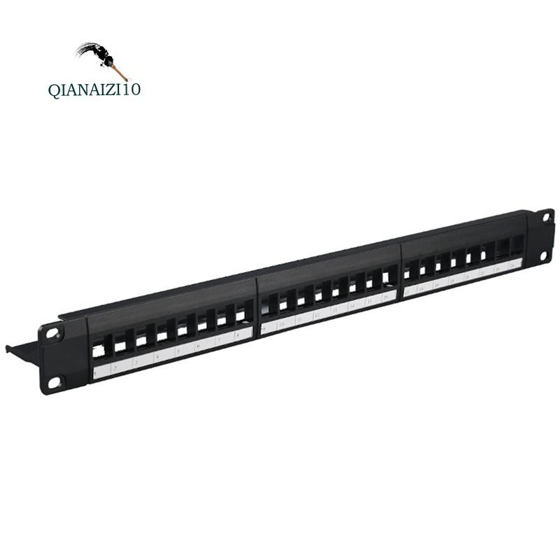 19-Inch 1U Cabinet Rack Through 24-Port CAT6 Patch Panel RJ45 Network ...