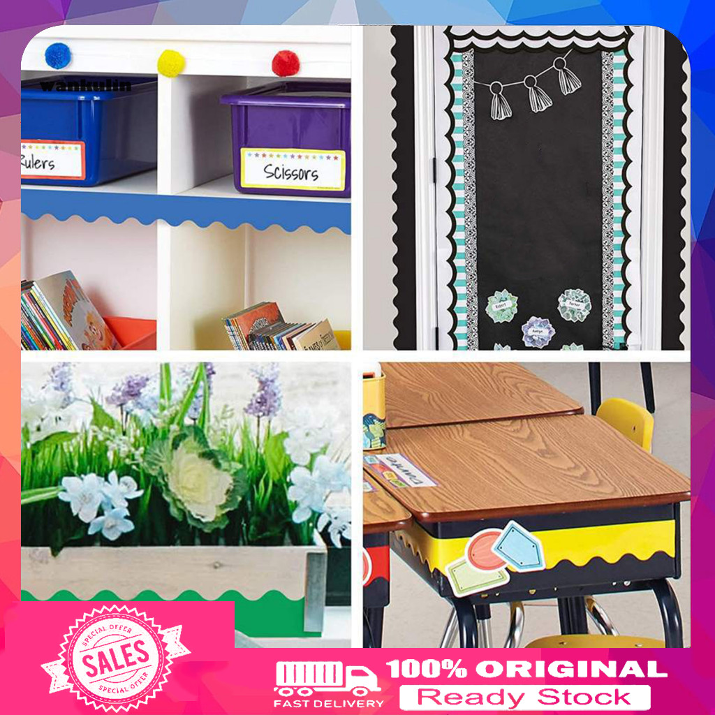 Creative Border Stickers Notice Border Stickers Colorful Wavy Edge ...