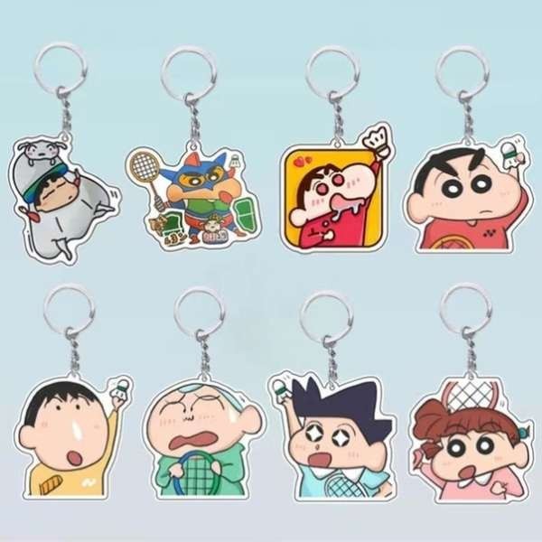 keychain mathcing keychain cute keychain anime Keychain Crayon Shin ...