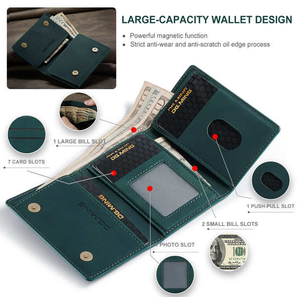 card holder wallet card holder Tri-fold wallet Retro Multi-card wallet ...