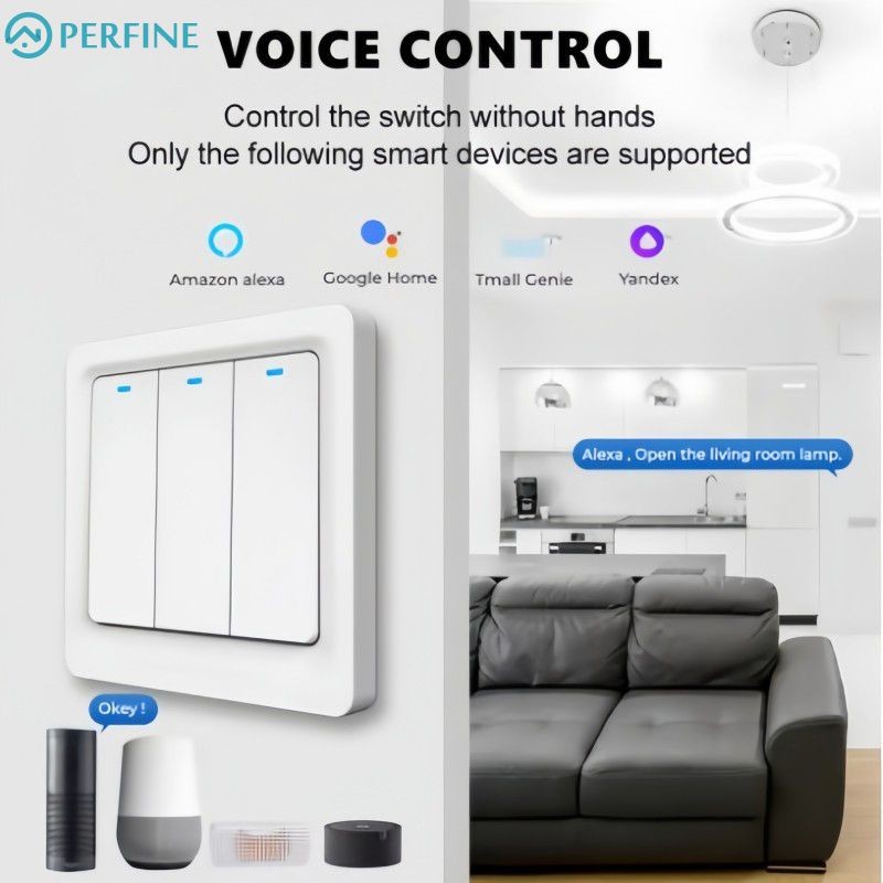 Tuya Zigbee Smart Push Switch Light No Neutral Wire No Capacitor 1/2/3gang Eu Wall Magnetic ...