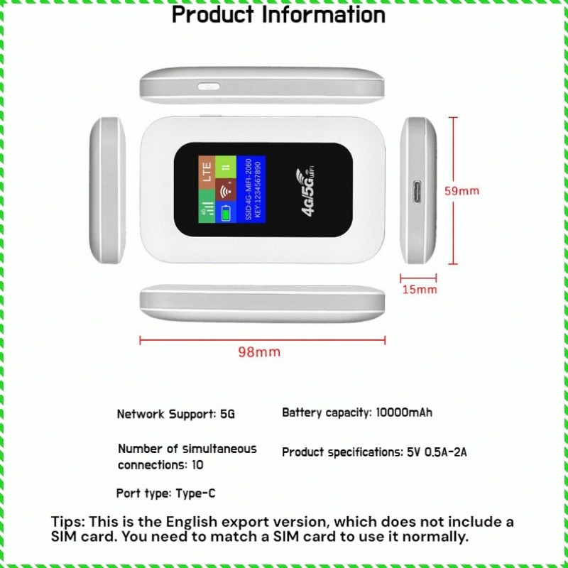 Car 4G Router With Full Netcom Mobile Battery Color Screen 4G Router ...