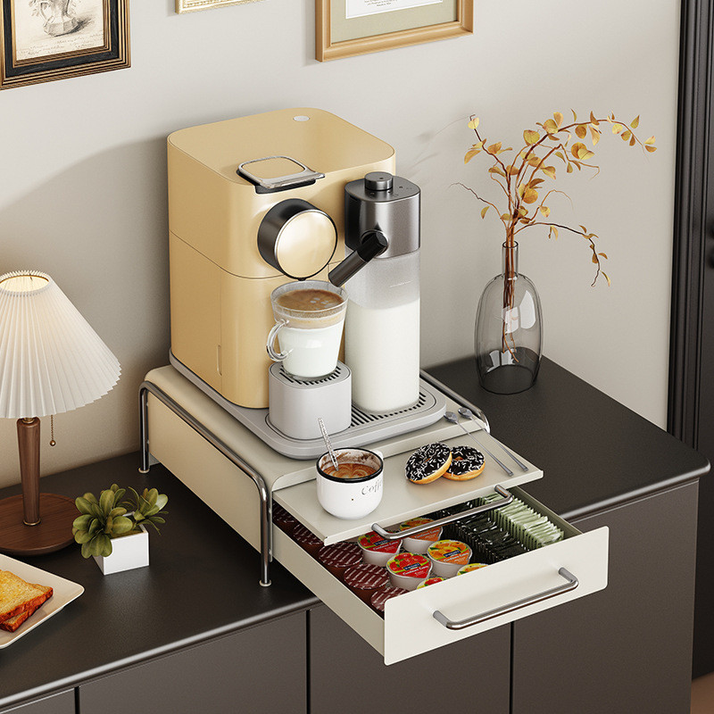 Coffee Machine Rack with Pull-out Plate Coffee Capsule Storage Box Tea ...