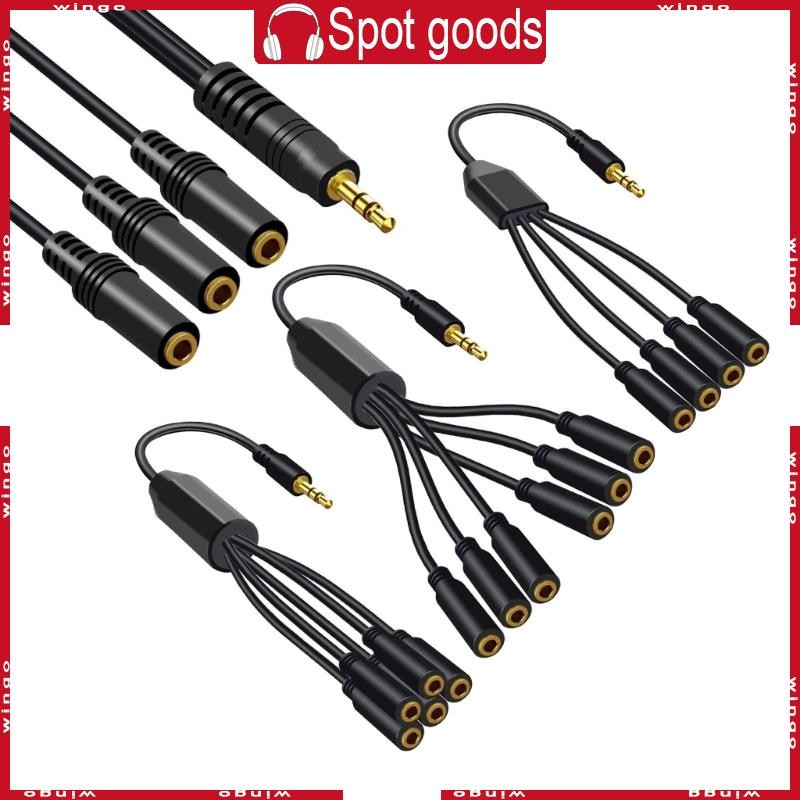 WIN 3 4 5 6 Way 3 5mm AUX Cable 1 Male to Multiple Female Connectors Extension Cord | Shopee ...