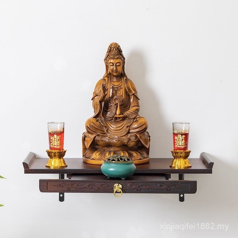 Wall-mounted Wall-Mounted Buddhist Niche Chinese Shrine Guanyin ...