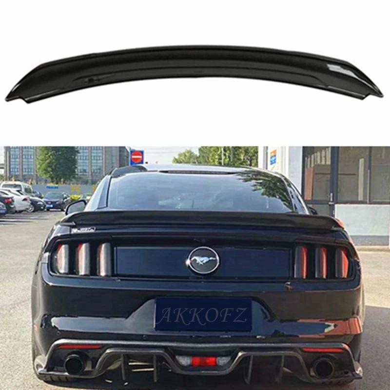 For Ford Mustang GT V8 V6 GT350 Style Carbon fiber / black Rear Spoiler ...