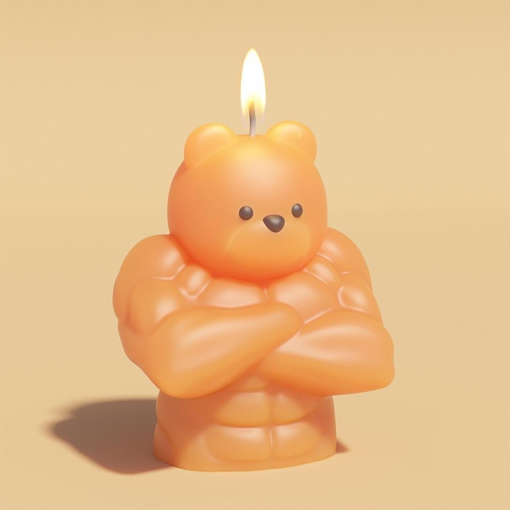 Muscle Bear Resin Molds 3D Cute Bodybuilder Bear Silicone Molds for ...
