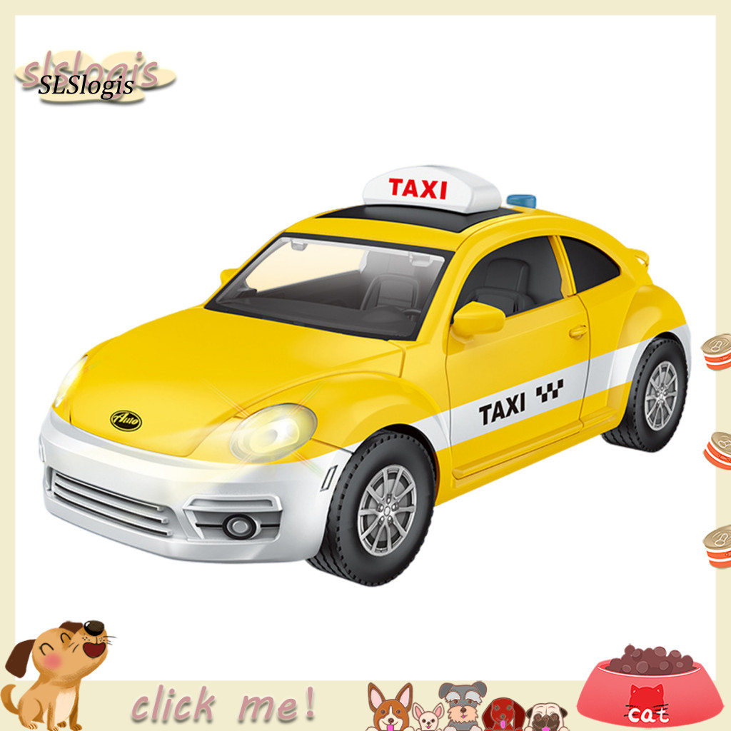 SGW_ Opening and Closing Engine Hood Taxi Toy Inertia Taxi Toy Mini Car ...
