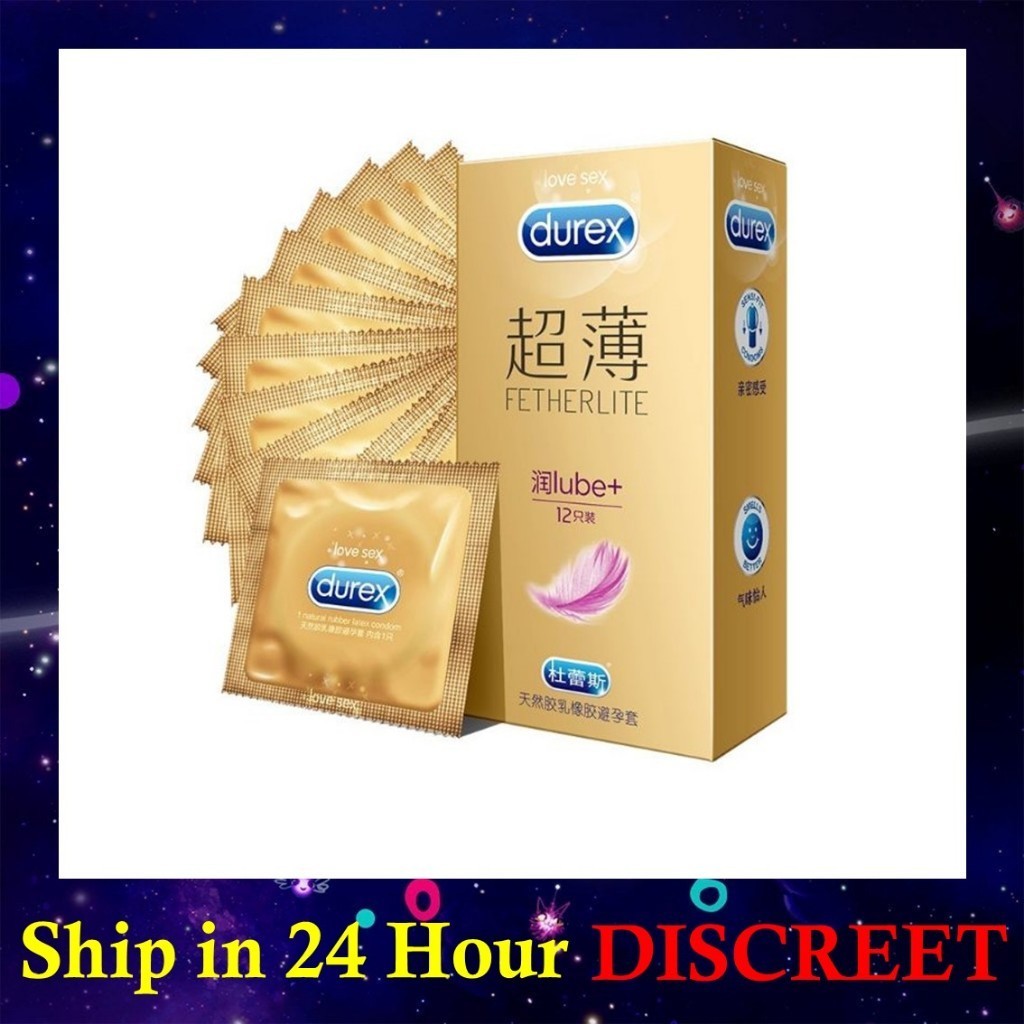 Durex Condom Fetherlite Lube+ 12PCS Kondom Durex Tahan Lama Real Feel ...