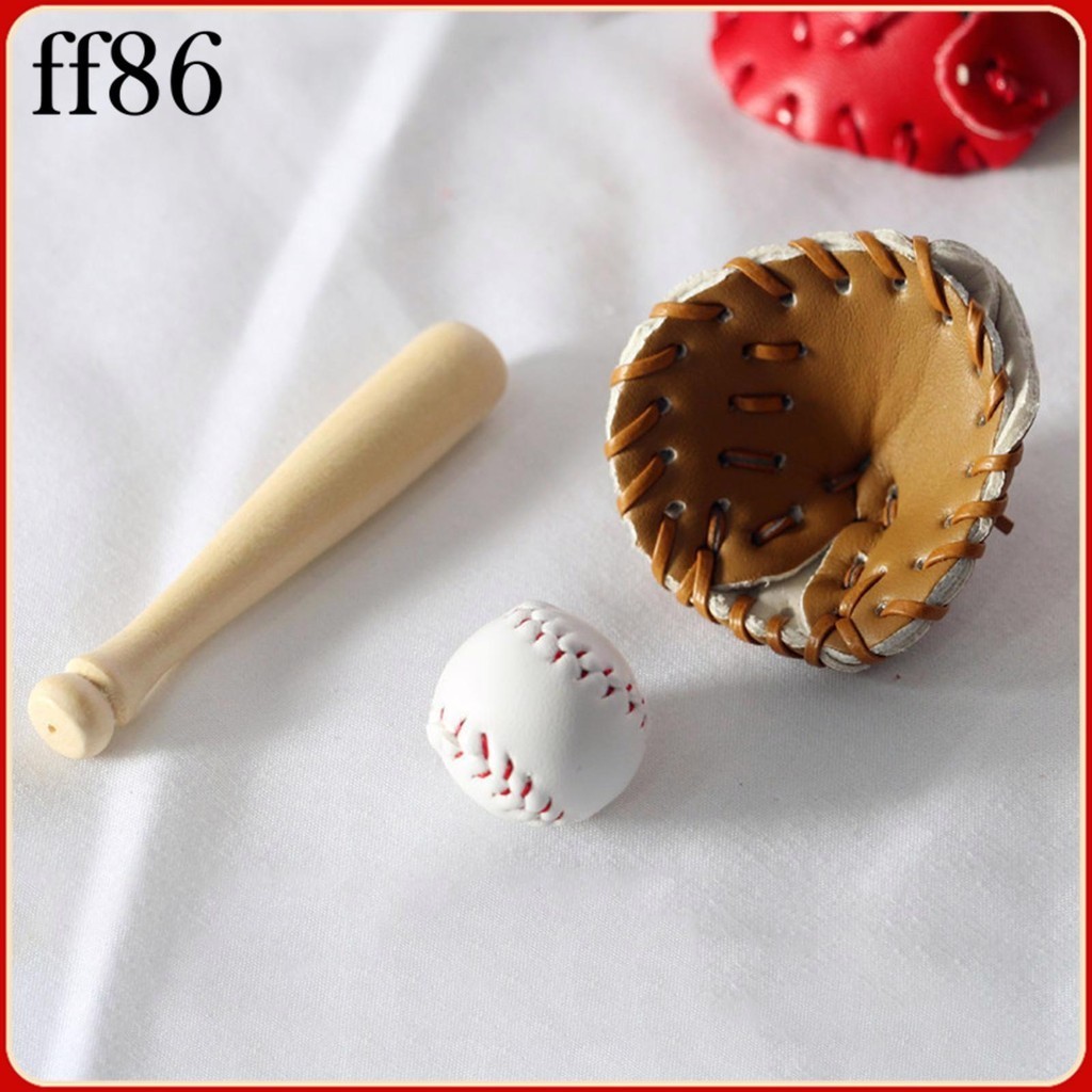 Miniature Baseball Set Baseball Bat Glove and Ball Set Miniature Sports ...