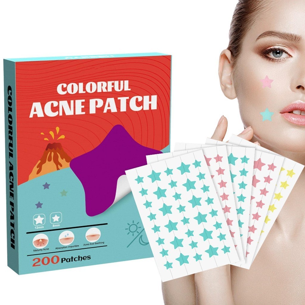 Zit Stickers Pimple 200pcs Ultra Thin Star Patches Colorful Cute Face ...