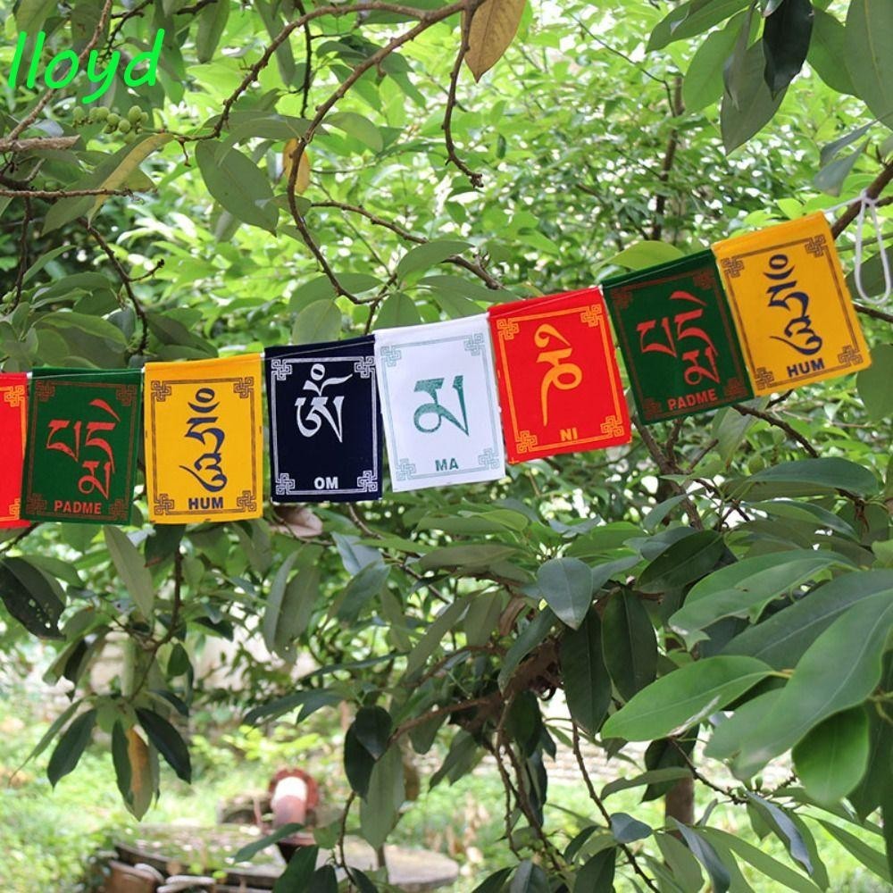 LLOYD 10pcs/string Buddhist Ceremony Flag, Five Colors Flannel Colorful ...