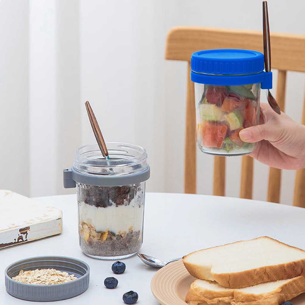 Eco-friendly Glass Container for Oats Overnight Oats Container with ...
