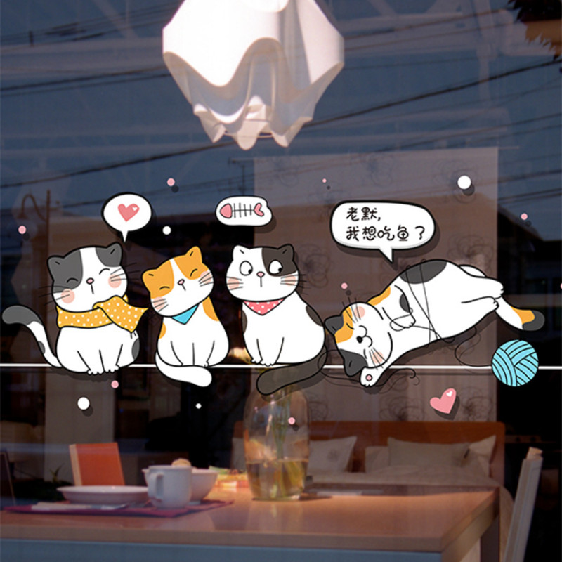 Pet Shop Kitchen Sliding Glass Door Anti-collision Sticker Decorative ...
