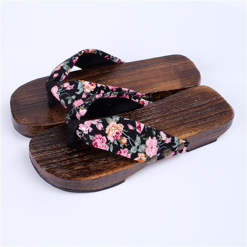 Flip-flops Women Outer Wear Clogs Shoes Women Chinese Style Solid Wood ...