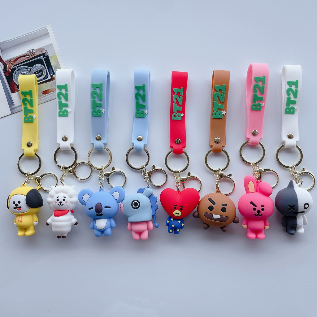 BT21 Baby Keychain Chimmy Cooky Koya Tata Mang Rj Shooky Cute Mini ...
