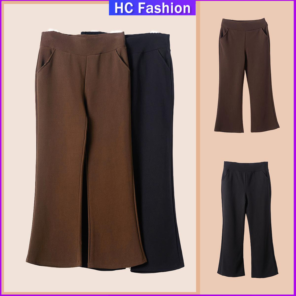Women High Waist Bootcut Pants Flare Wide Leg Trousers Bell Bottom ...