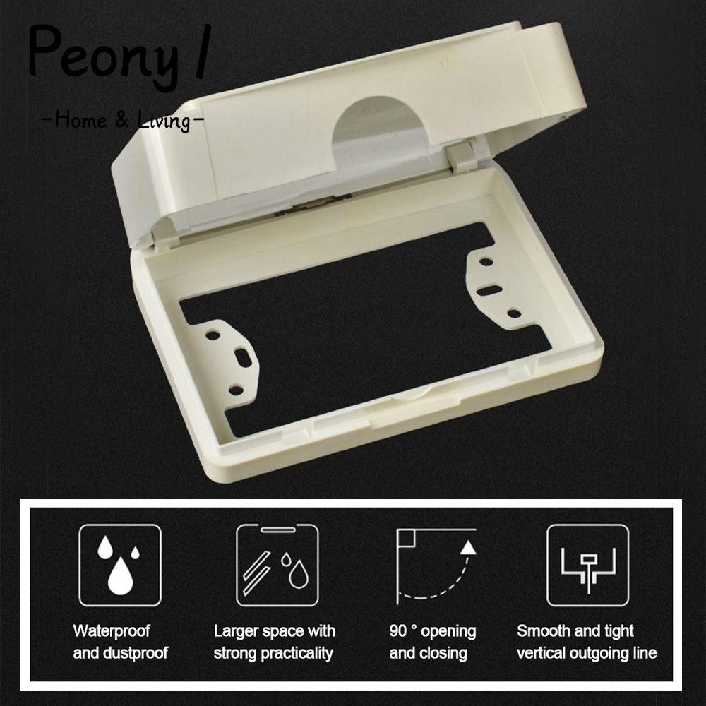 PEONY1 Switch Protective Cover, Plastic Self-Adhesive Socket Waterproof ...
