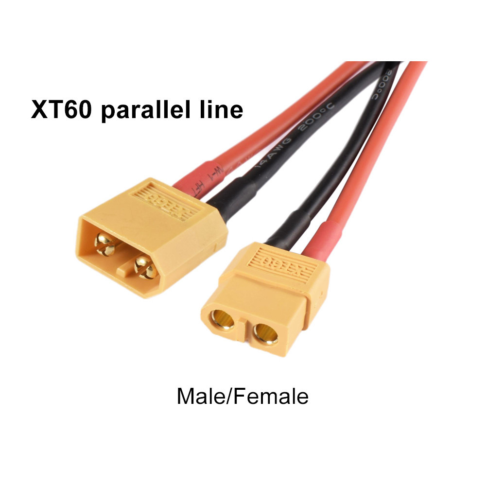 9IMOD XT60 Parallel Battery Connector Male/Female Cable Plug Dual Extension Y Splitter/3-Way for ...