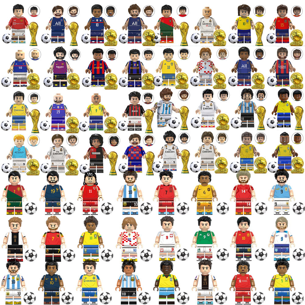 FIFA World Cup Football Building Blocks Benzema Figures Messi Toy ...