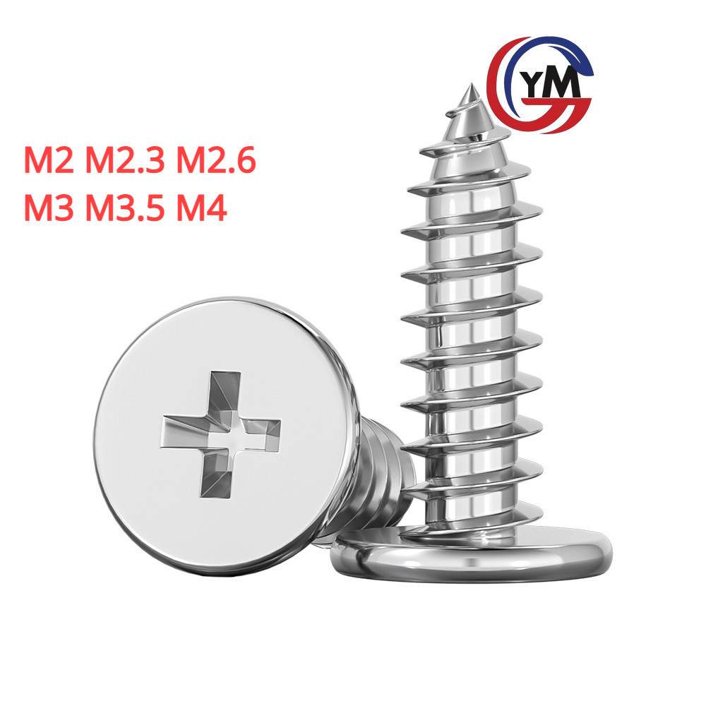 [YMH] 304 Stainless Steel Flat Head Self-Tapping Screws CA Ultra-Thin Head Phillips Countersunk ...