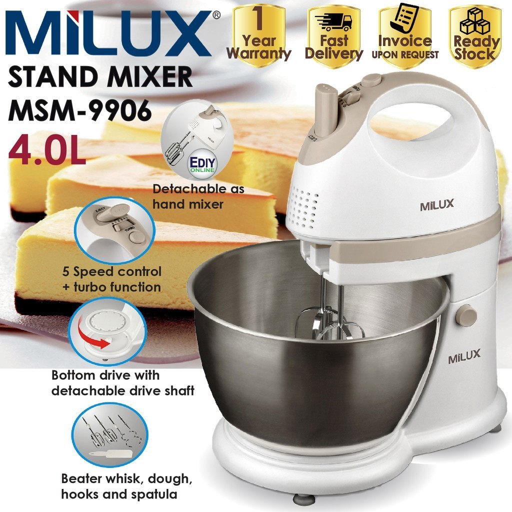 MILUX MSM9906 Stand Mixer Stainless Steel bowl better Sharp ems60wh ...