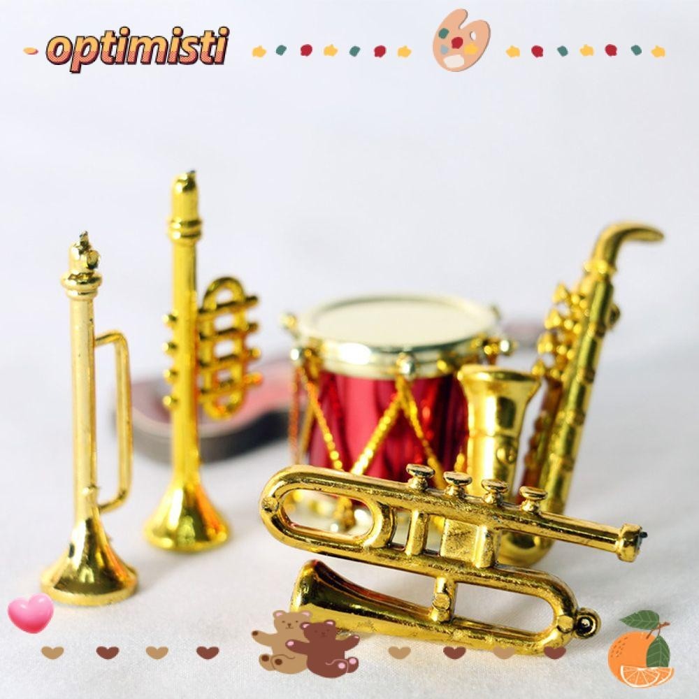 OPTIMISTI Doll Musical Instruments Craft Drum Microphone Dollhouse ...