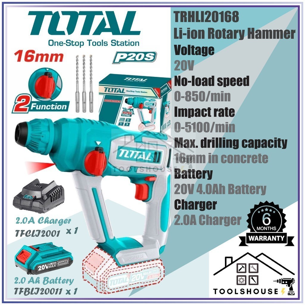 Total TRHLI20168 Li-ion Rotary Hammer 锂离子电锤 | Shopee Malaysia