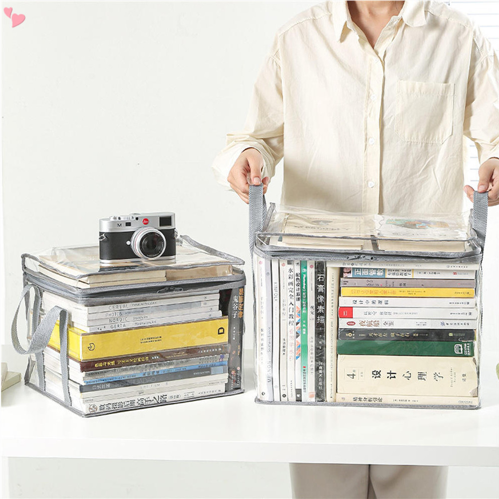 Foldable Book Box PVC Portable Storage Bag With Handle Waterproof Book ...