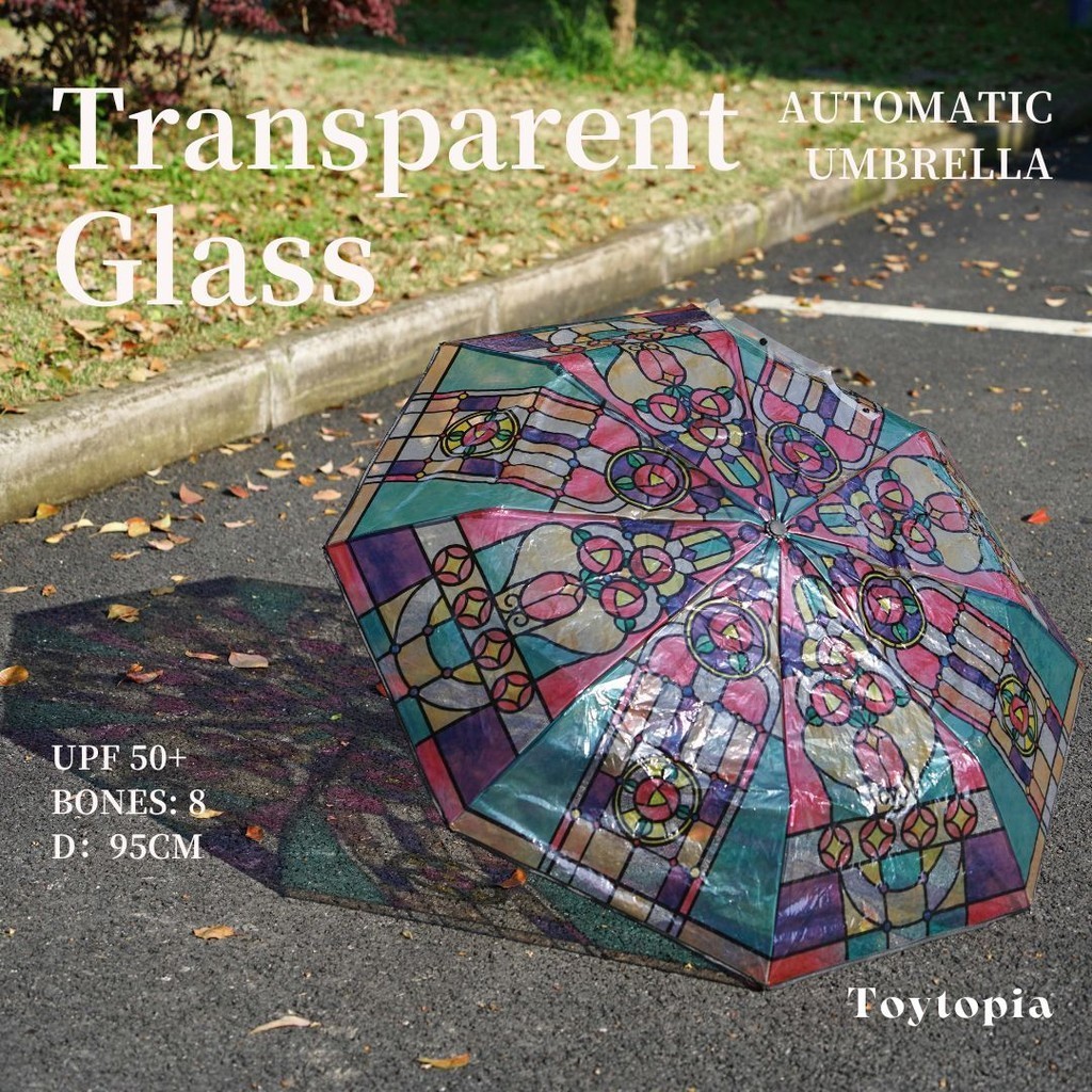 Vintage Painted Style Foldable Transparent Influencer High Props Glass ...