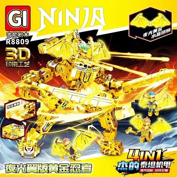 lego ninjago dinosaur toys Gold Ninja Luminous Wing Edition Fighter ...