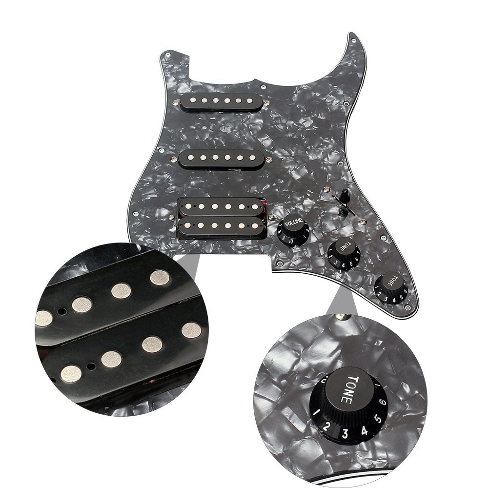 Guitar Pickguard 3-ply SSH Loaded Prewired Humbucker Pickguard Electric ...