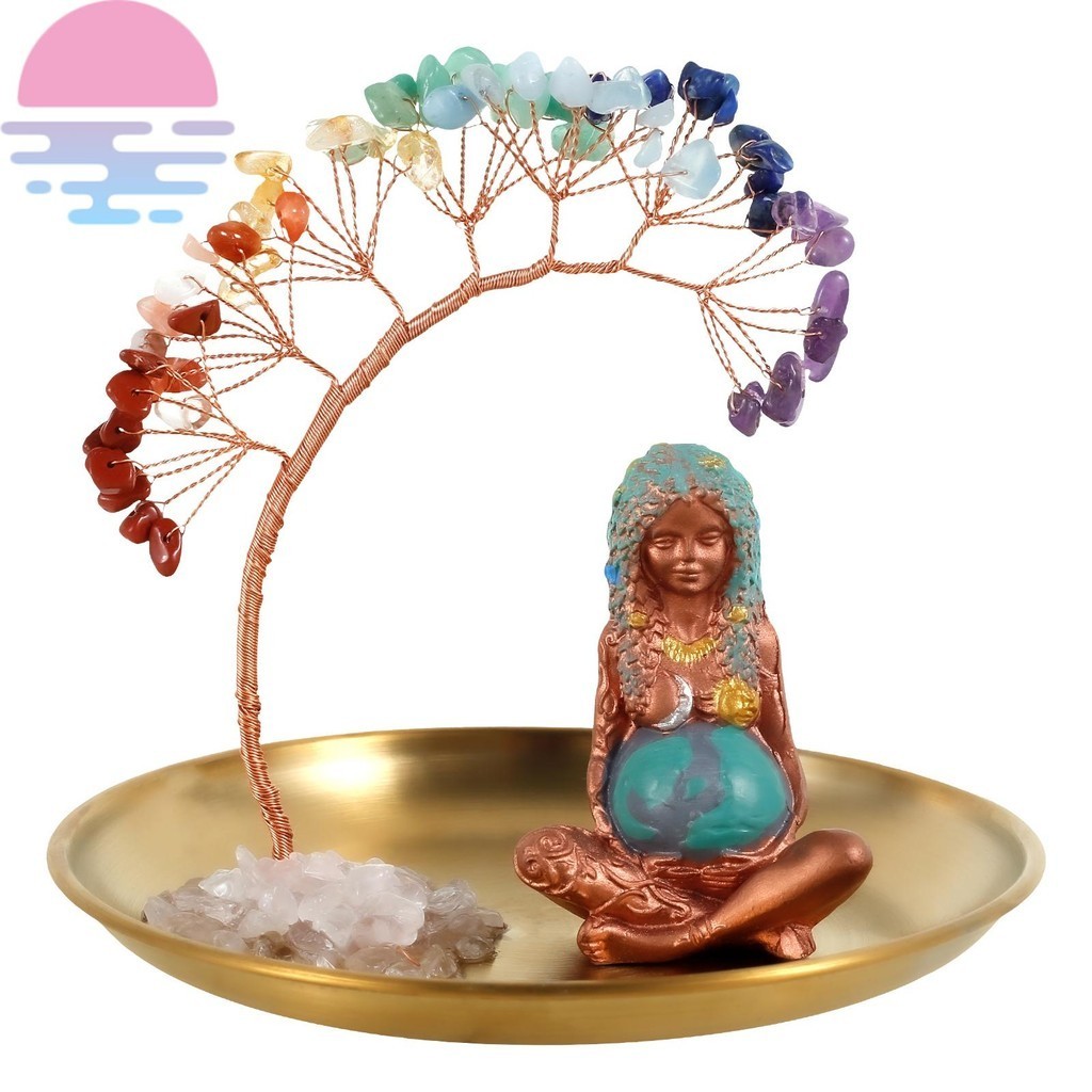 Crystals Tree Creative Tree Mother Earth Statue 7 Chakra Crystals Tree ...