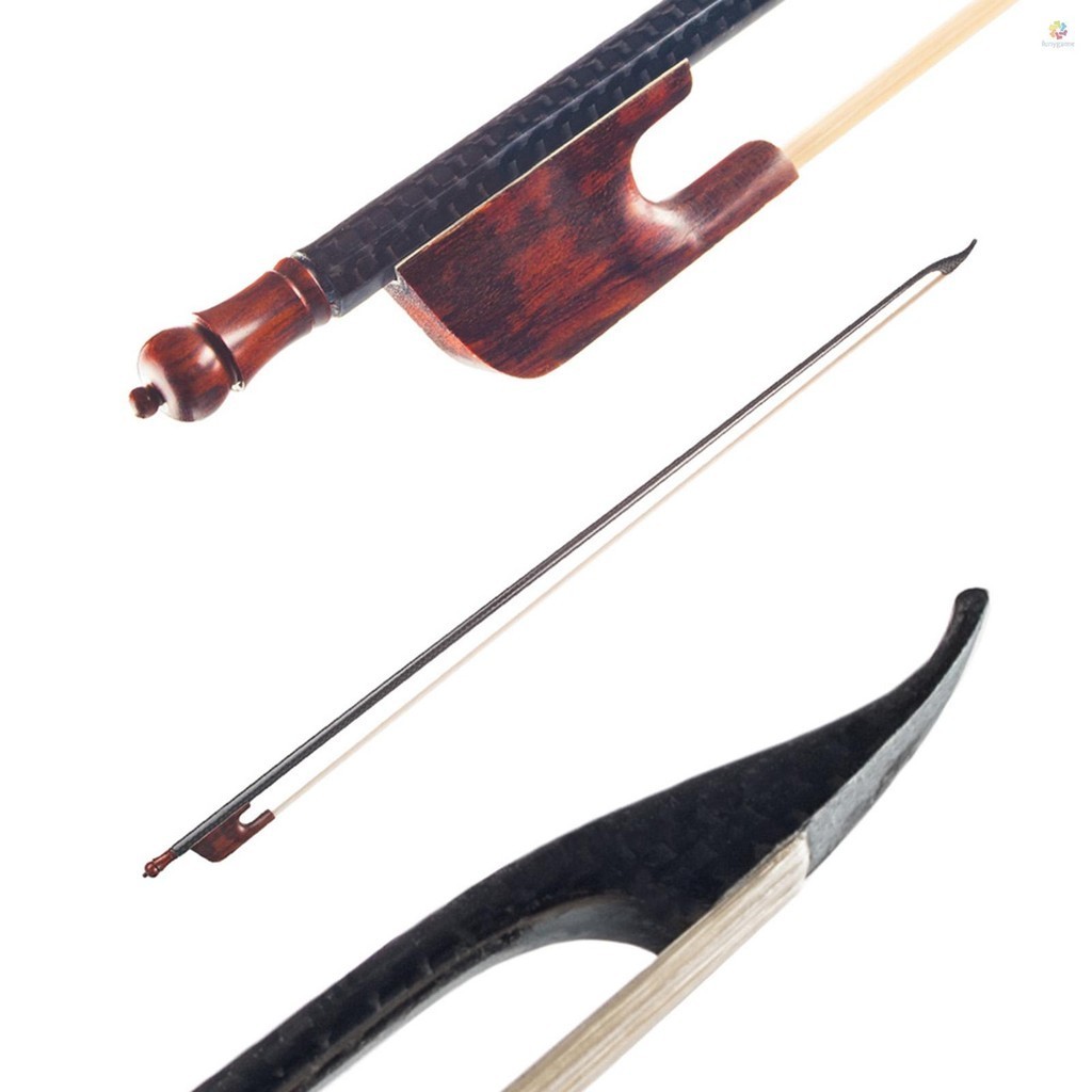4/4 Violin Fiddle Bow Baroque Style Carbon Fiber Veneer Round Stick ...