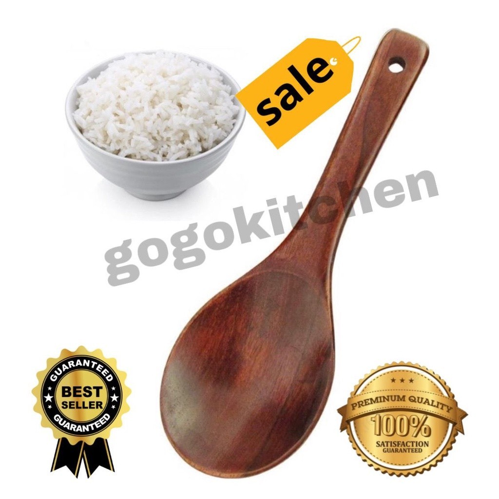 Wooden Rice Scoop/ Serving Spoon/ Wooden Ladle/ Senduk Nasi Kayu ...