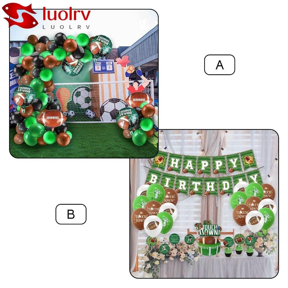 LUOLRV Football Field Balloons, Latex Brown Football Balloons Set ...