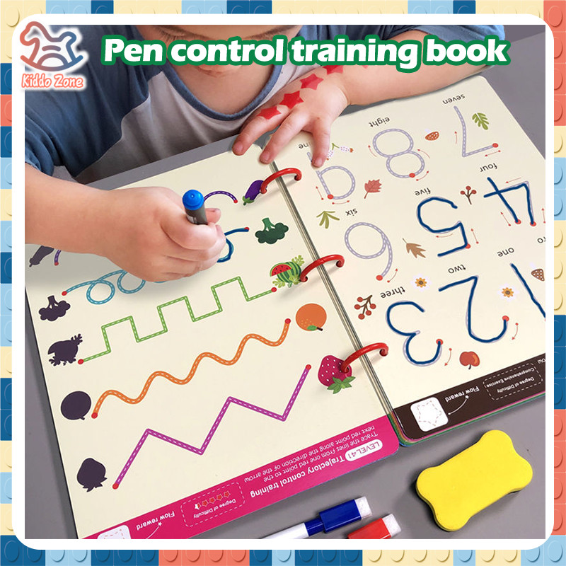 Kindergarten Pen Control Exercise Training For Kids Drawing Lines And ...