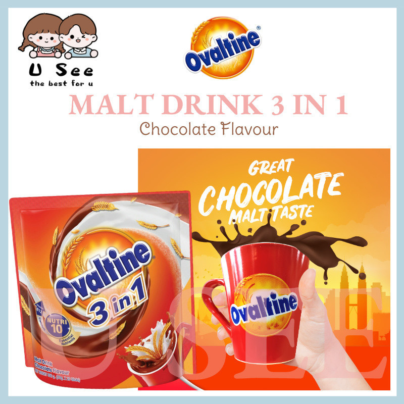 (FS NO SBH/SRW) Ovaltine 3 In 1 Malt Drink Chocolate Original Taste (20 ...