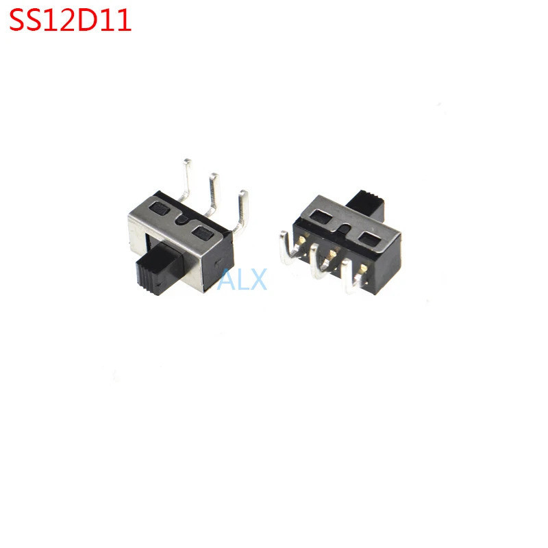 10PCS SS12d11 Right Angle TOGGLE switch 3PIN 1P2T Handle high 5MM PITCH 4.7MM Slide Switch ...