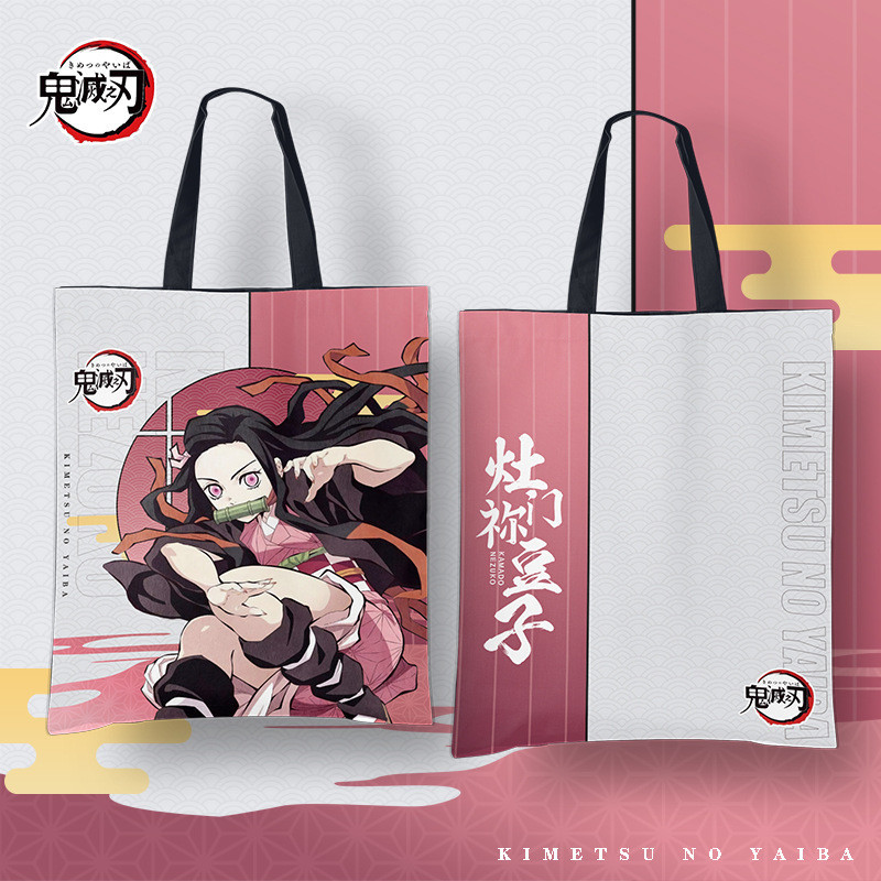 Demon Slayer Anime Character Canvas Tote Bag Nezuko Tanjiro Inosuke ...