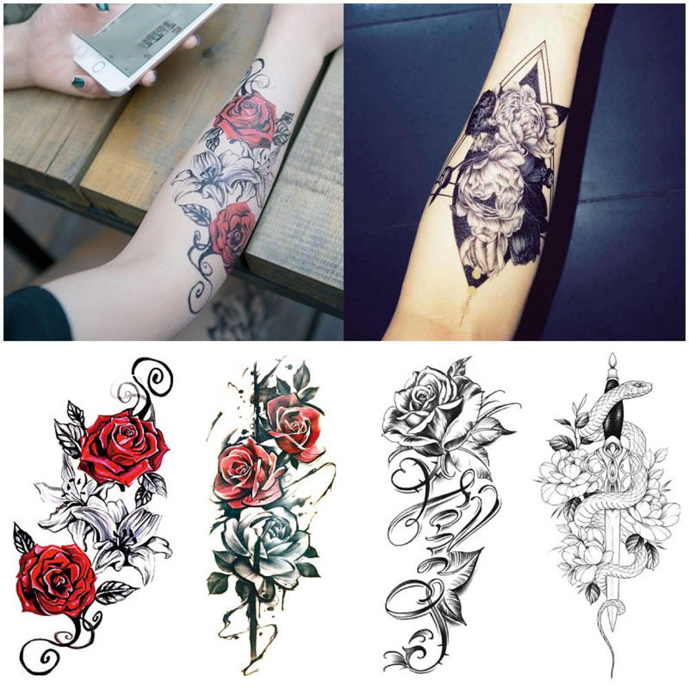1PC Sheets Temporary Tattoos Stickers Flash Disposable Temporary ...
