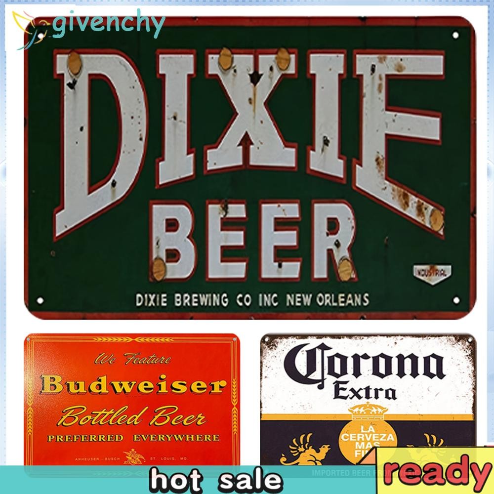 Vintage Metal Plate Beer Logo Rectangular Iron Painting Wall Art Home ...