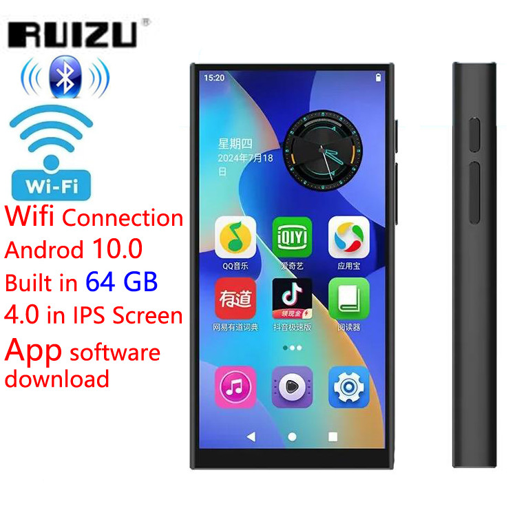 RUIZU Z90 WiFi Android MP3 Player Bluetooth Music Video Player With ...