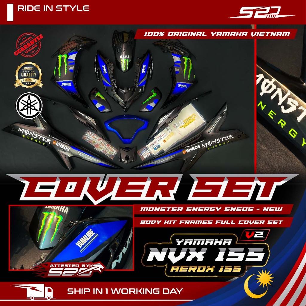 Cover Set ORI YAMAHA NVX 155 V2 AEROX PNP ( Monster Energy Eneos NEW ...