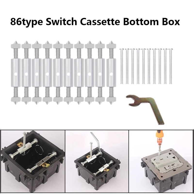 86 Type Switch Socket Cassette Screws Support Rod Wall Mount Switch Box ...
