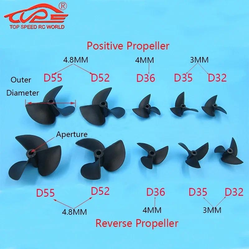 Rc Boat 3 Blades Paddle Nylon Boat Propeller Positive or Reverse Screw ...