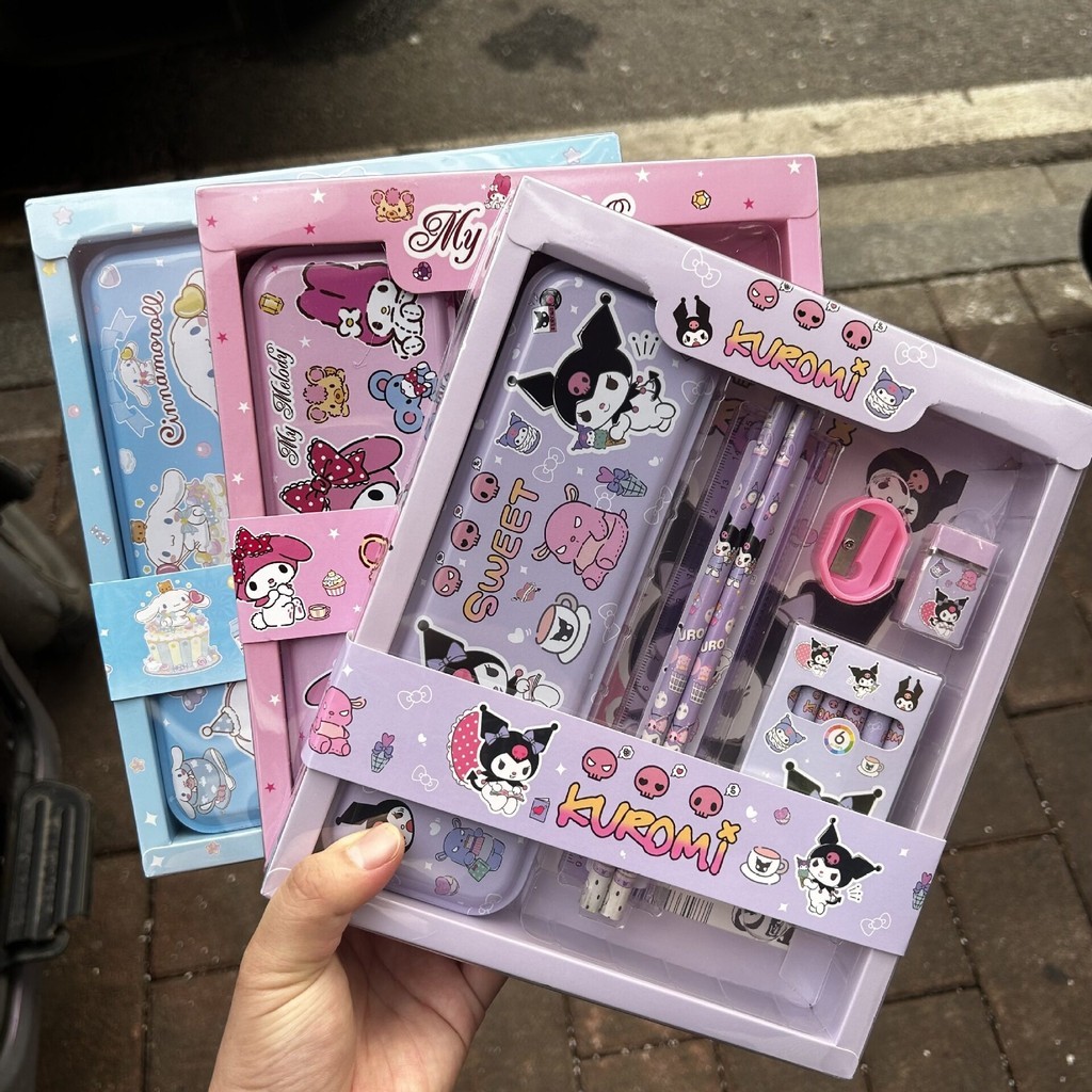 Cute Cartoon Stationery gift set 7pcs stationery box pencil case 2B ...