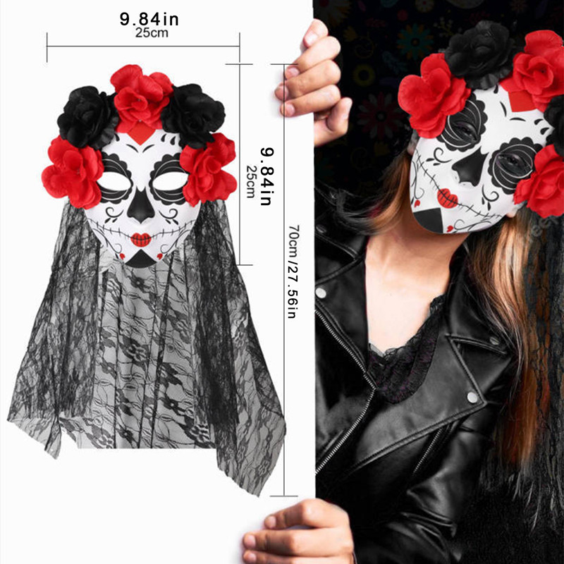 Ghost Bride Day of the Dead Halloweens Masks Party Dance Cosplay Dress ...