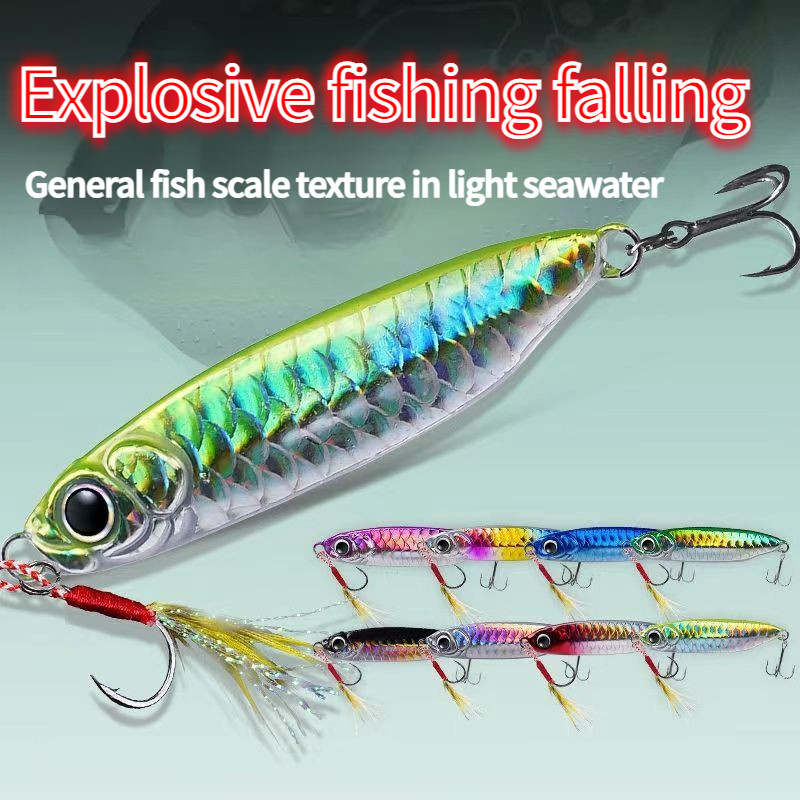 New Long Shot Simulation Fish Scale Lure Bait Shore Cast Iron Plate ...