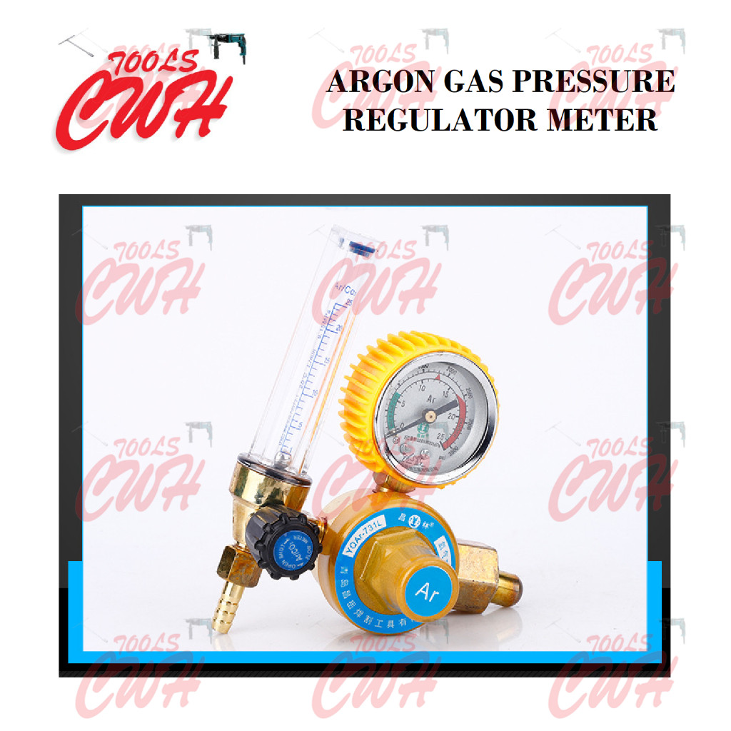 ARGON GAS PRESSURE REDUCER REGULATOR METER DIAL INDICATOR TIG MIG ...